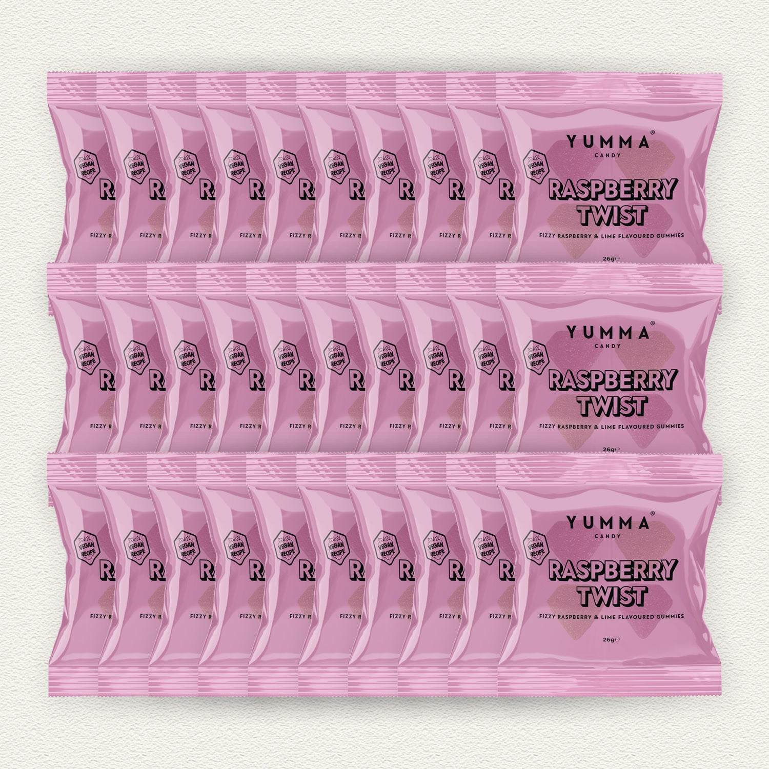 Raspberry Twist Mini Pack Bundle (30 x 26g) – Yumma Candy